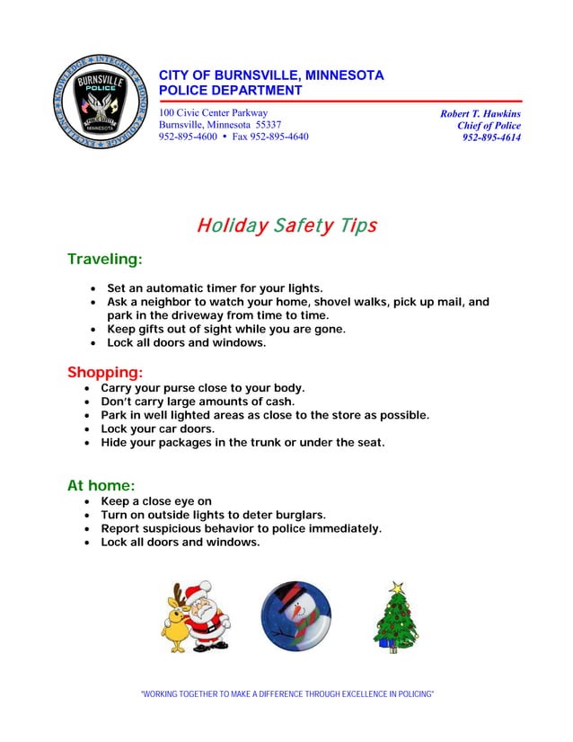Holiday Safety Tips | PDF | Home Security | Home & Garden