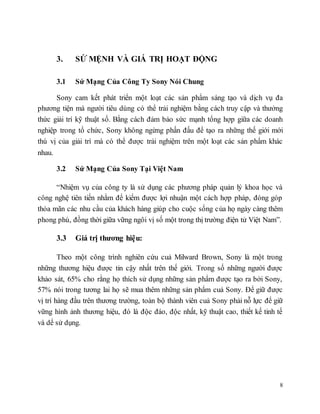 Phân tích kinh nghiệm kinh doanh của Công ty đa quốc gia (MNC) – SONY ...