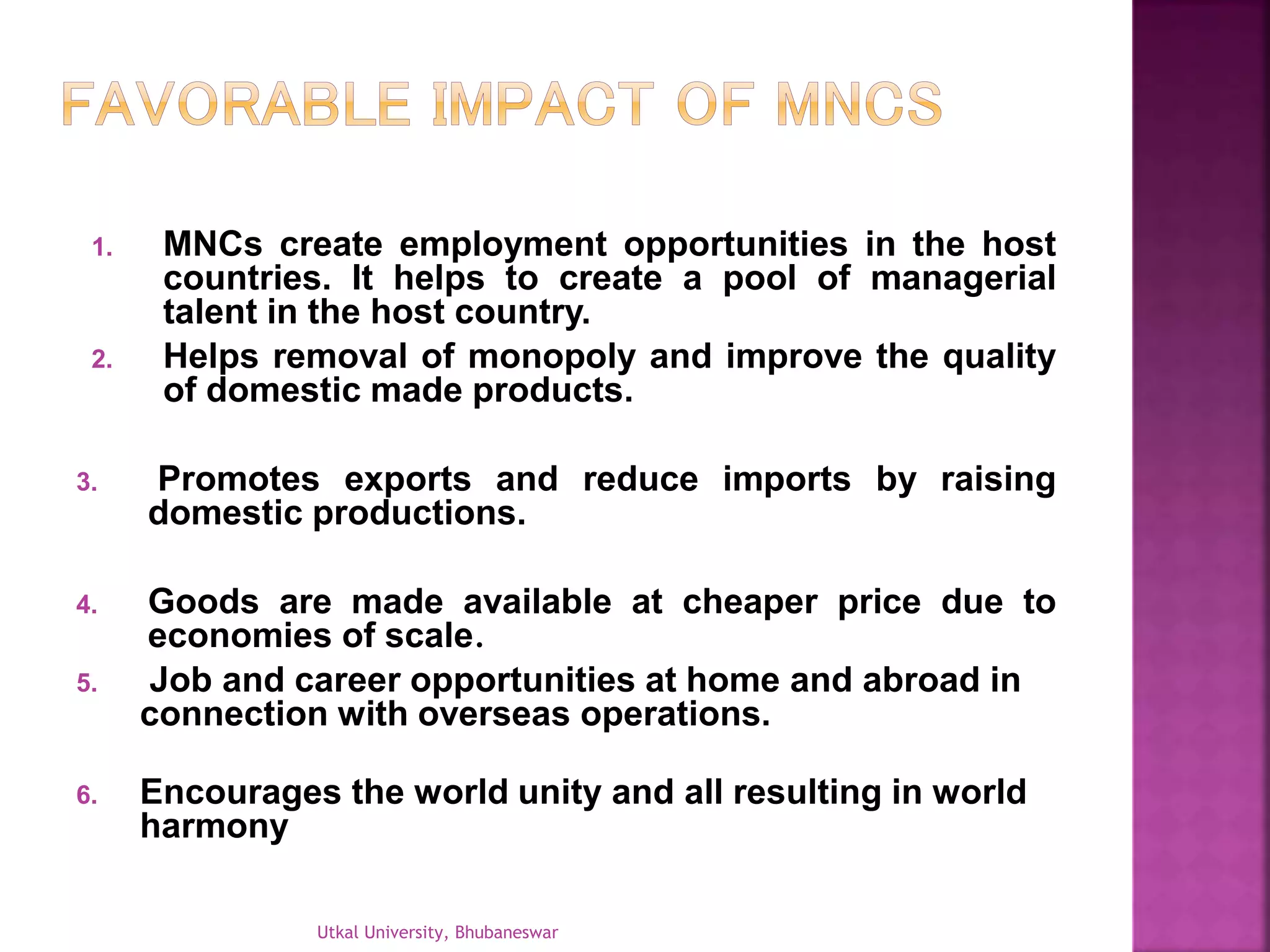 Impact of MNCs | PPT
