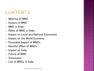 Impact of MNCs | PPTX