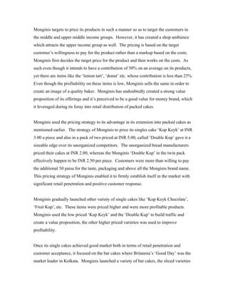 Successful Bakery Retailing – Case of Monginis in Kolkata | DOC