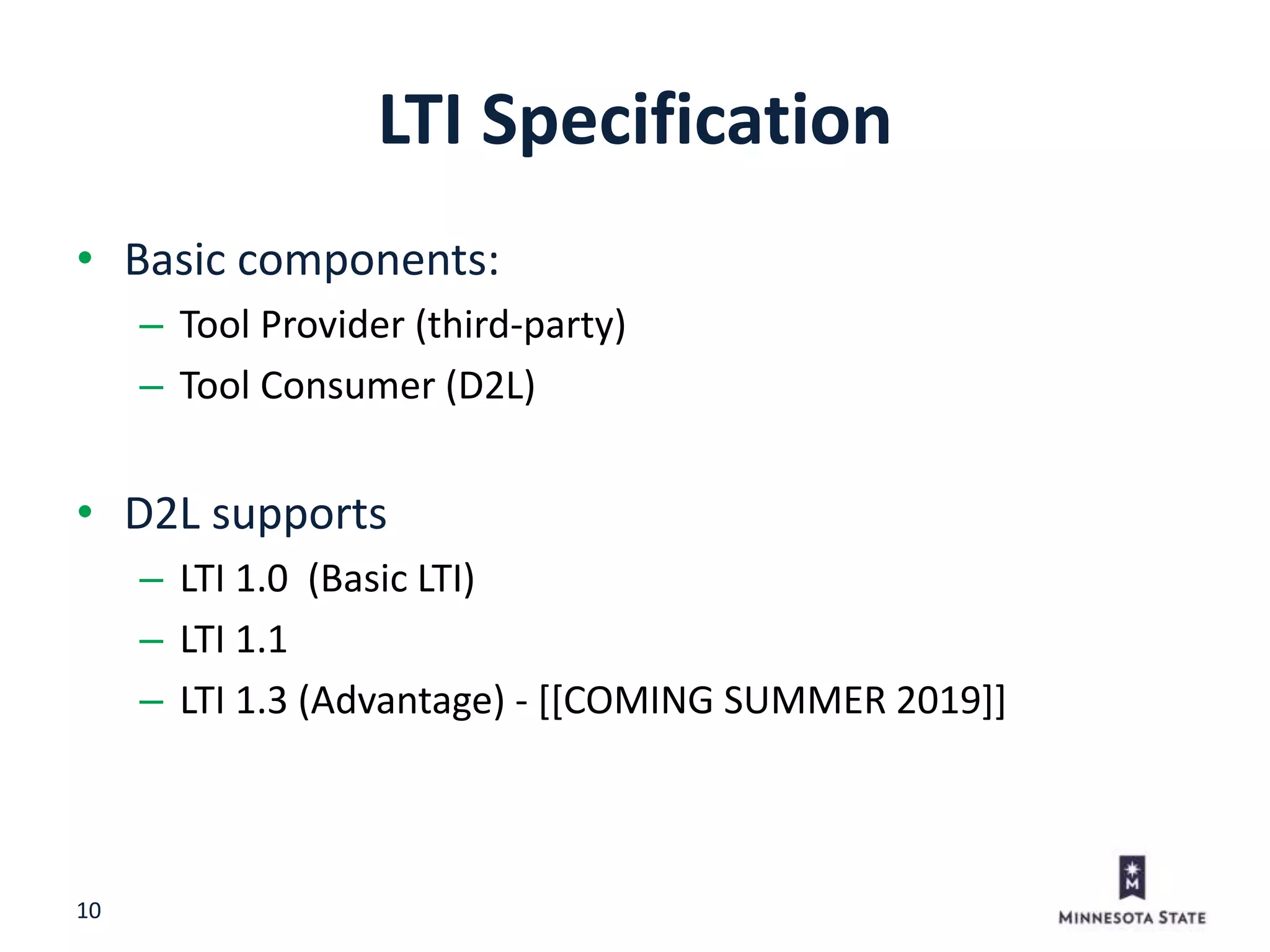 D2L Brightspace Vendor Integrations: Technology and Terminology | PPTX
