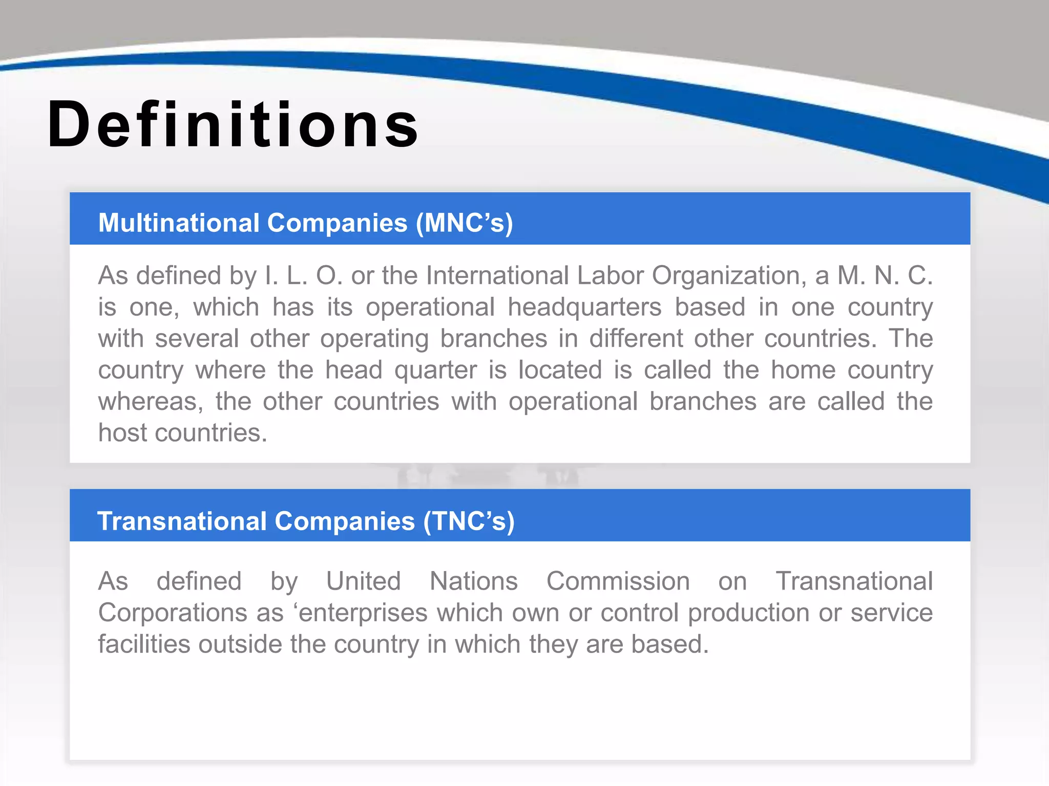 MNC's & TNC's | PPTX