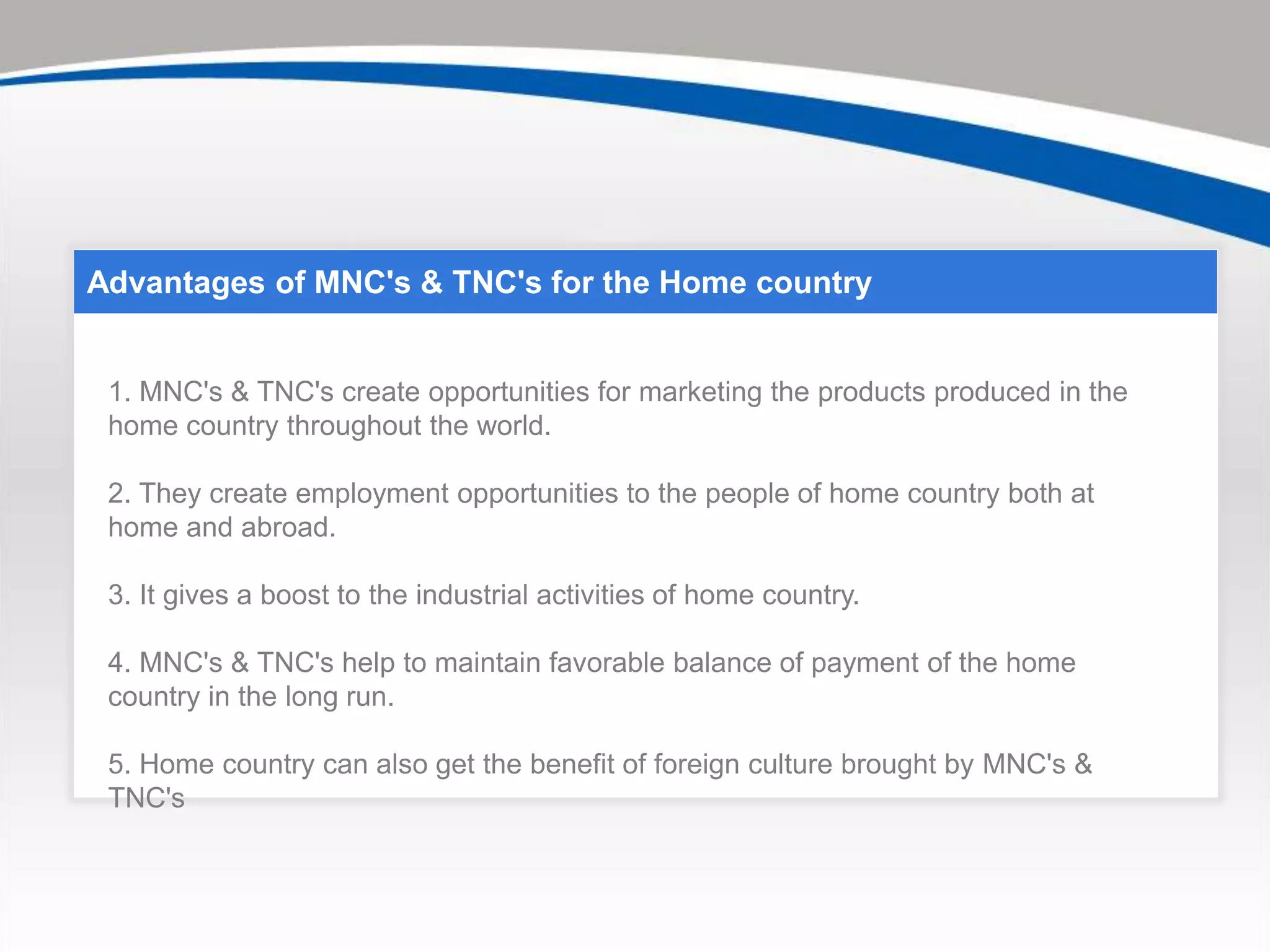 MNC's & TNC's | PPTX