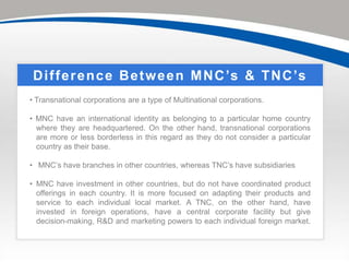 MNC's & TNC's | PPTX
