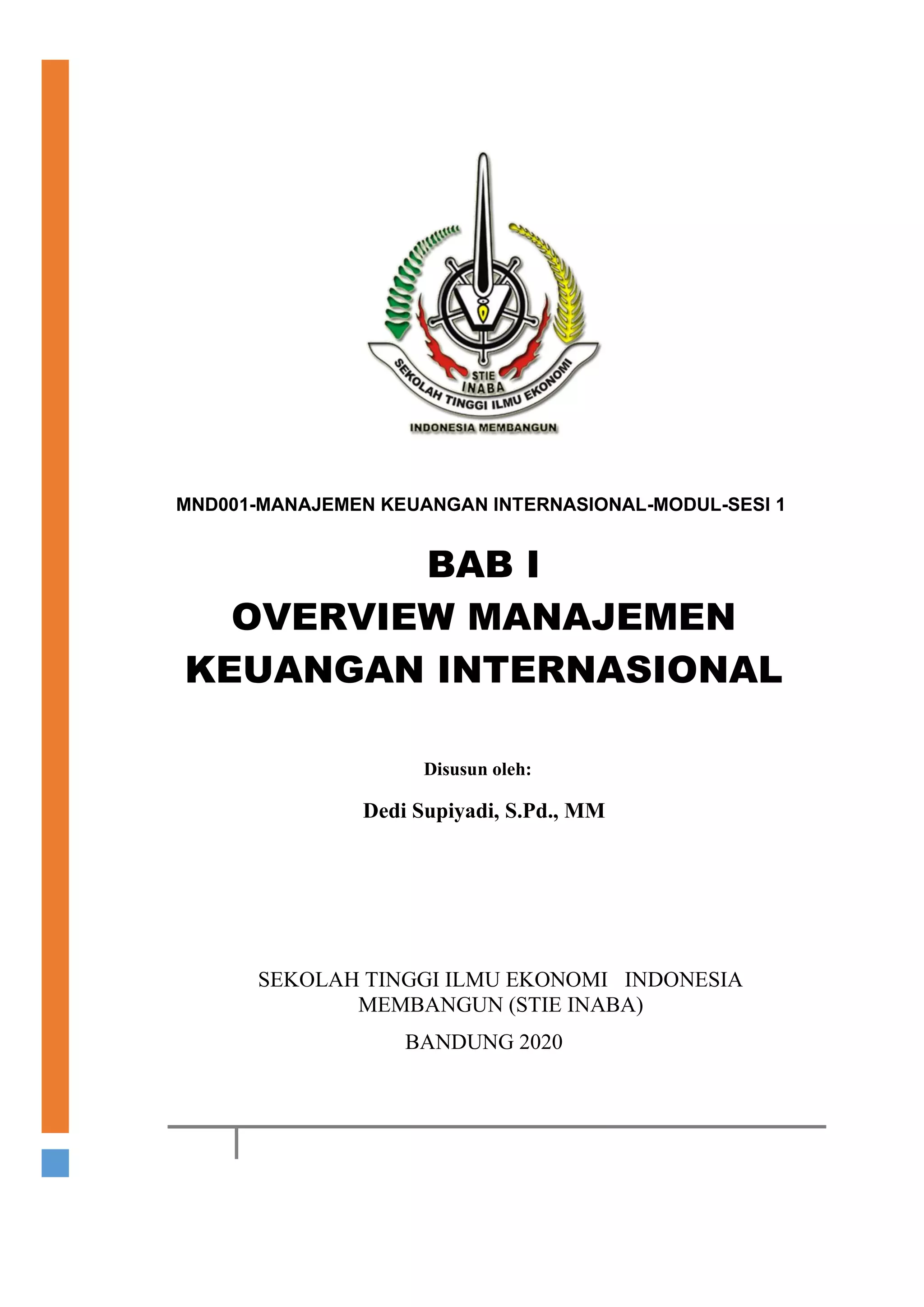 Mnd001 manajemen keuangan internasional-modul-sesi 1 | PDF