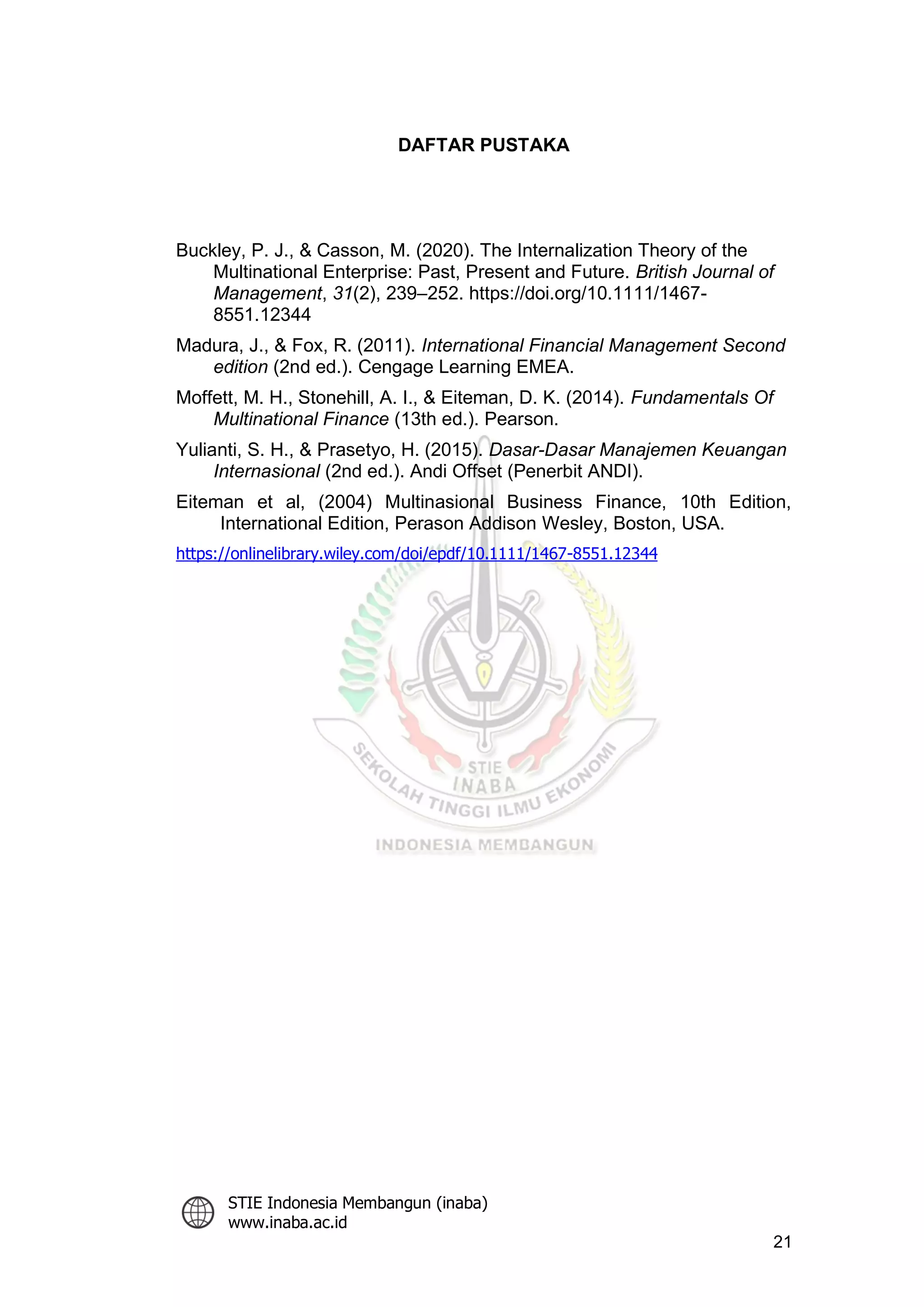 Mnd001 manajemen keuangan internasional-modul-sesi 1 | PDF