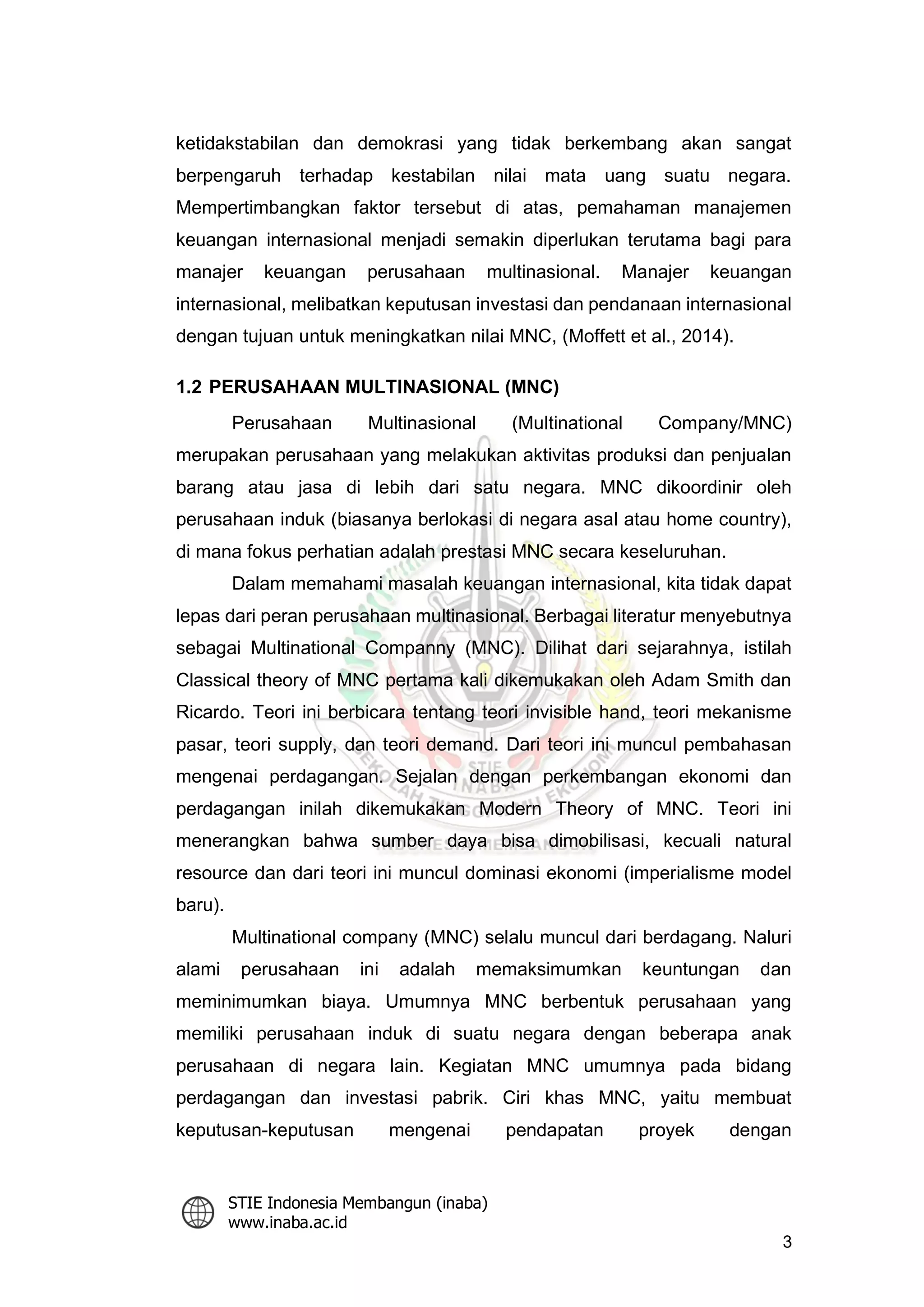 Mnd001 manajemen keuangan internasional-modul-sesi 1 | PDF