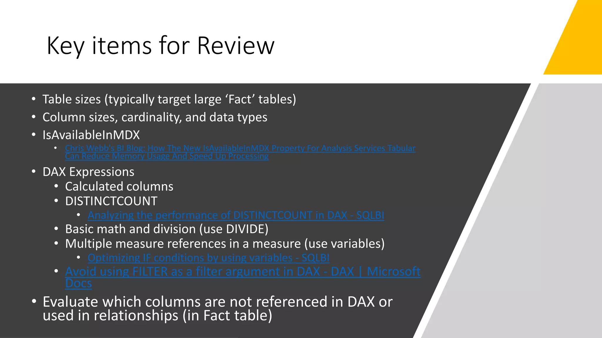 Power BI / AAS Data Model Optimization 101 v2 | PDF
