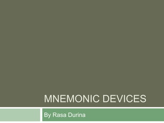 Mnemonic devices | PPT