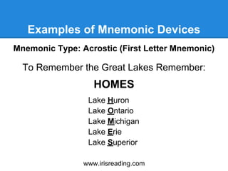 How To Improve Your Memory: Mnemonic Devices | PDF