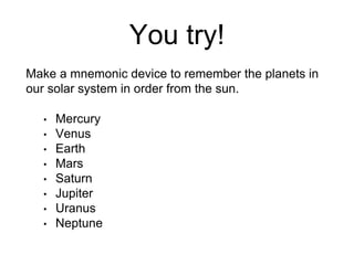 Mnemonic devices | PPTX