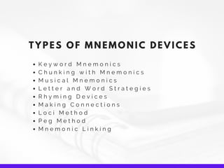 Your Key To Success: Mnemonic Devices | PPT
