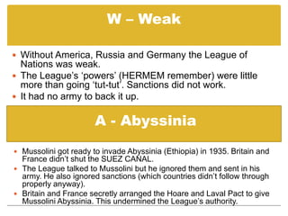 Mnemonic learning - League of Nations failure | PPTX