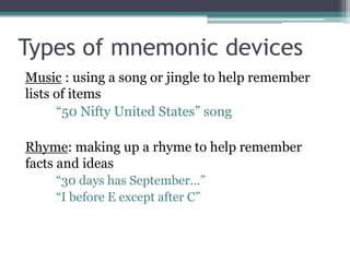 Mnemonics | PPT