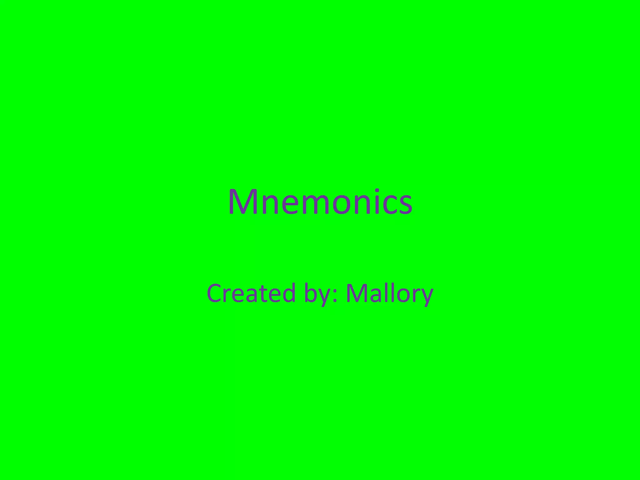 Mnemonics | PPT