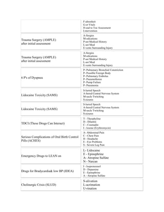 Mnemonics | DOCX