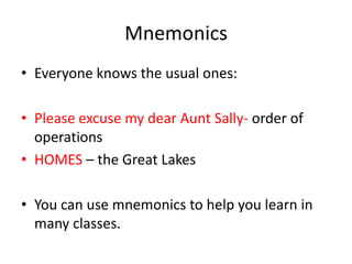 Mnemonics | PPT
