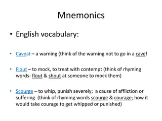 Mnemonics | PPT