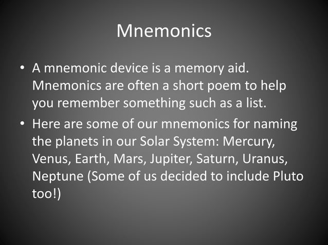 Mnemonics | PPTX