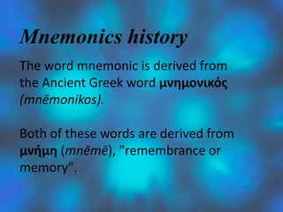 Mnemonics | PPTX