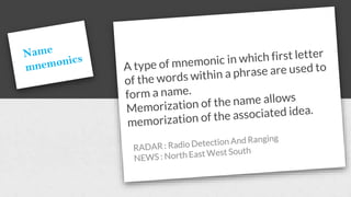 Mnemonics | PPTX