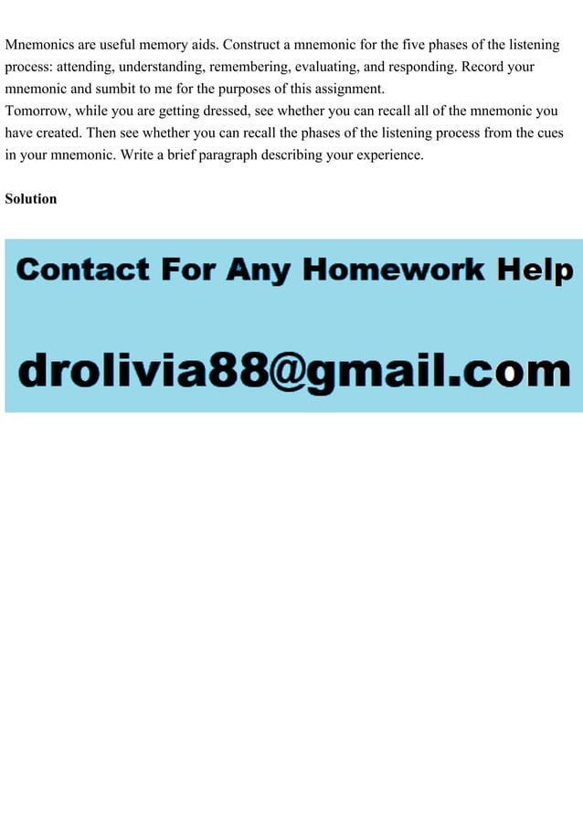 Mnemonics are useful memory aids. Construct a mnemonic for the five .pdf