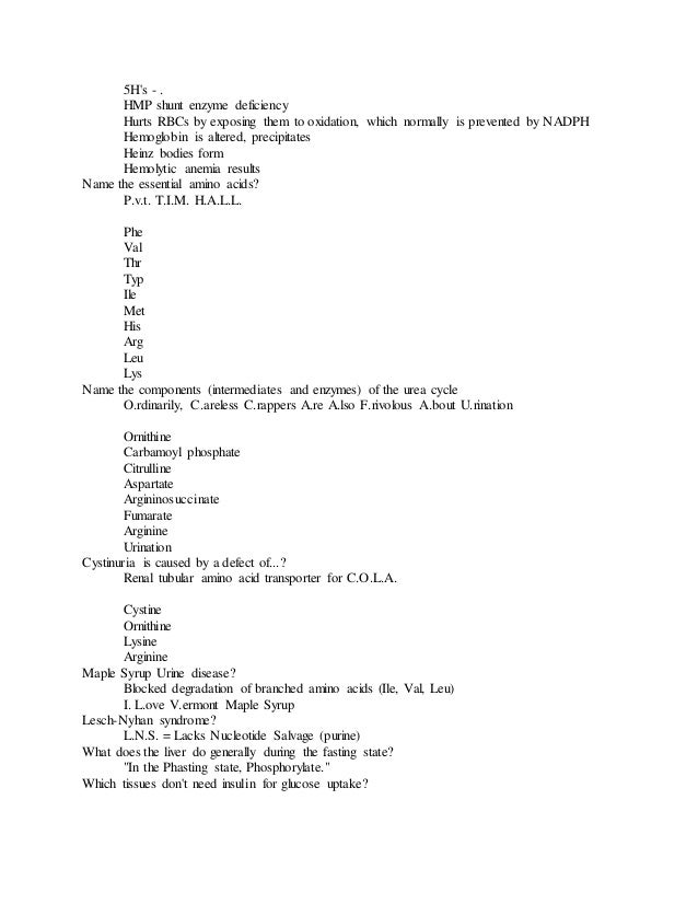 Mnemonics biochemistry