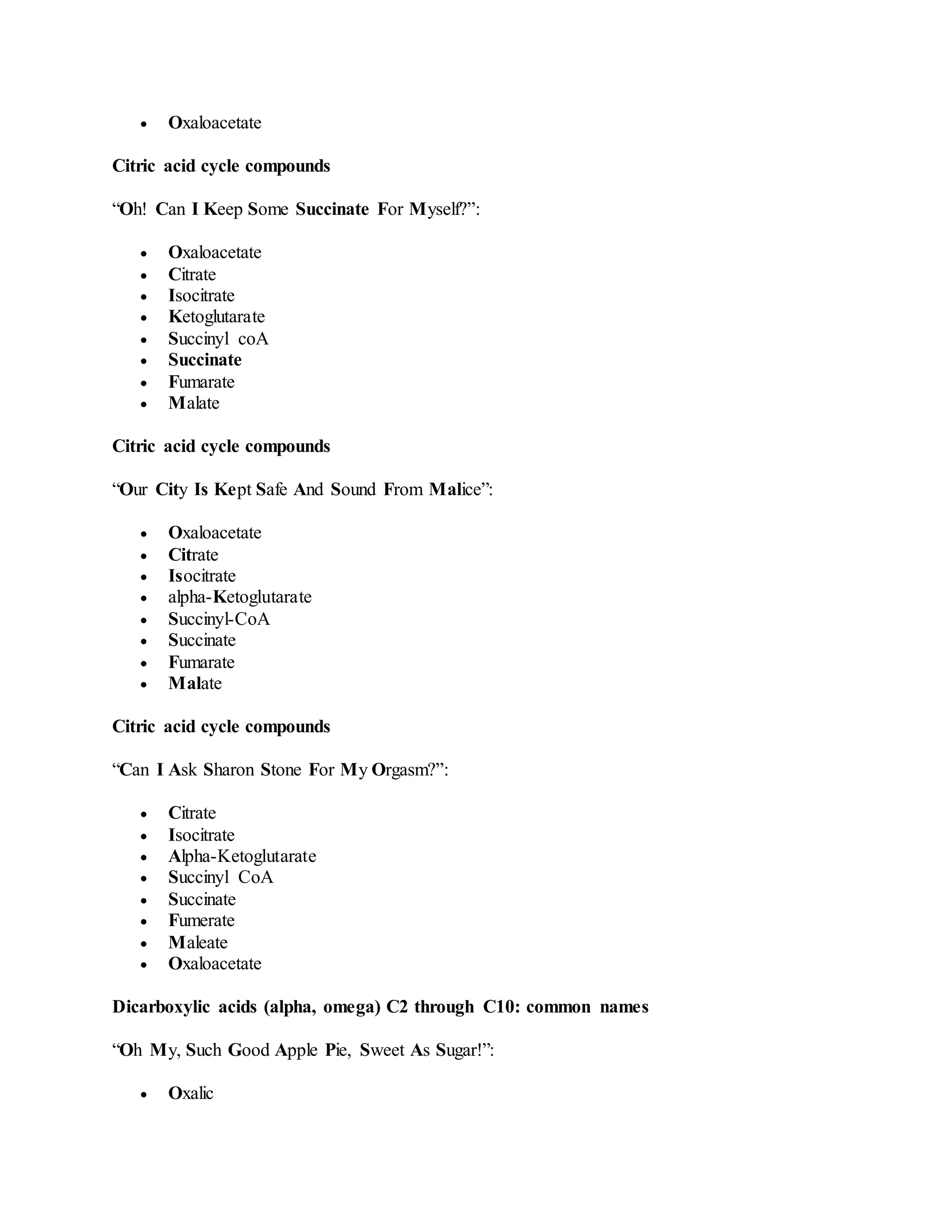 Mnemonics biochemistry carbohydrates | DOCX