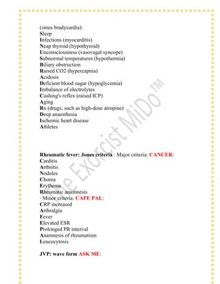 Cardiology Mnemonics | PDF | Heart and Cardiovascular Diseases ...