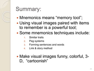 Mnemonics Psychology