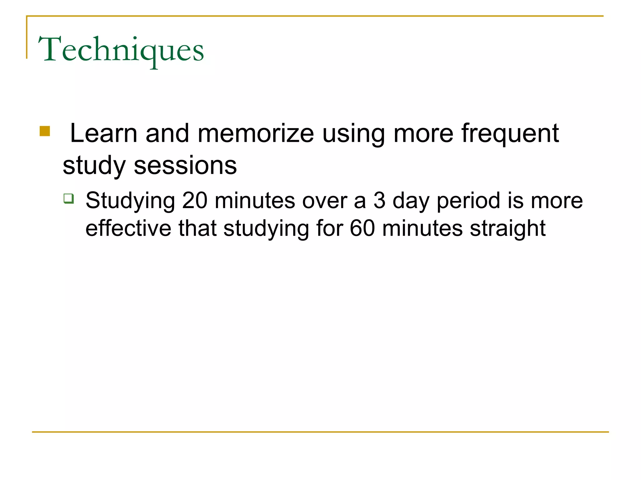 Mnemonics studyskills | PPT