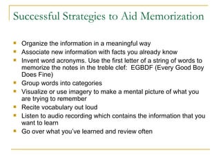 Mnemonics studyskills | PPT