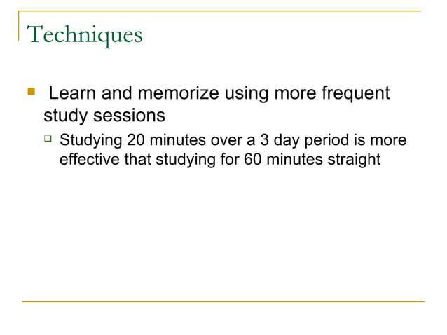 Mnemonics studyskills | PPT