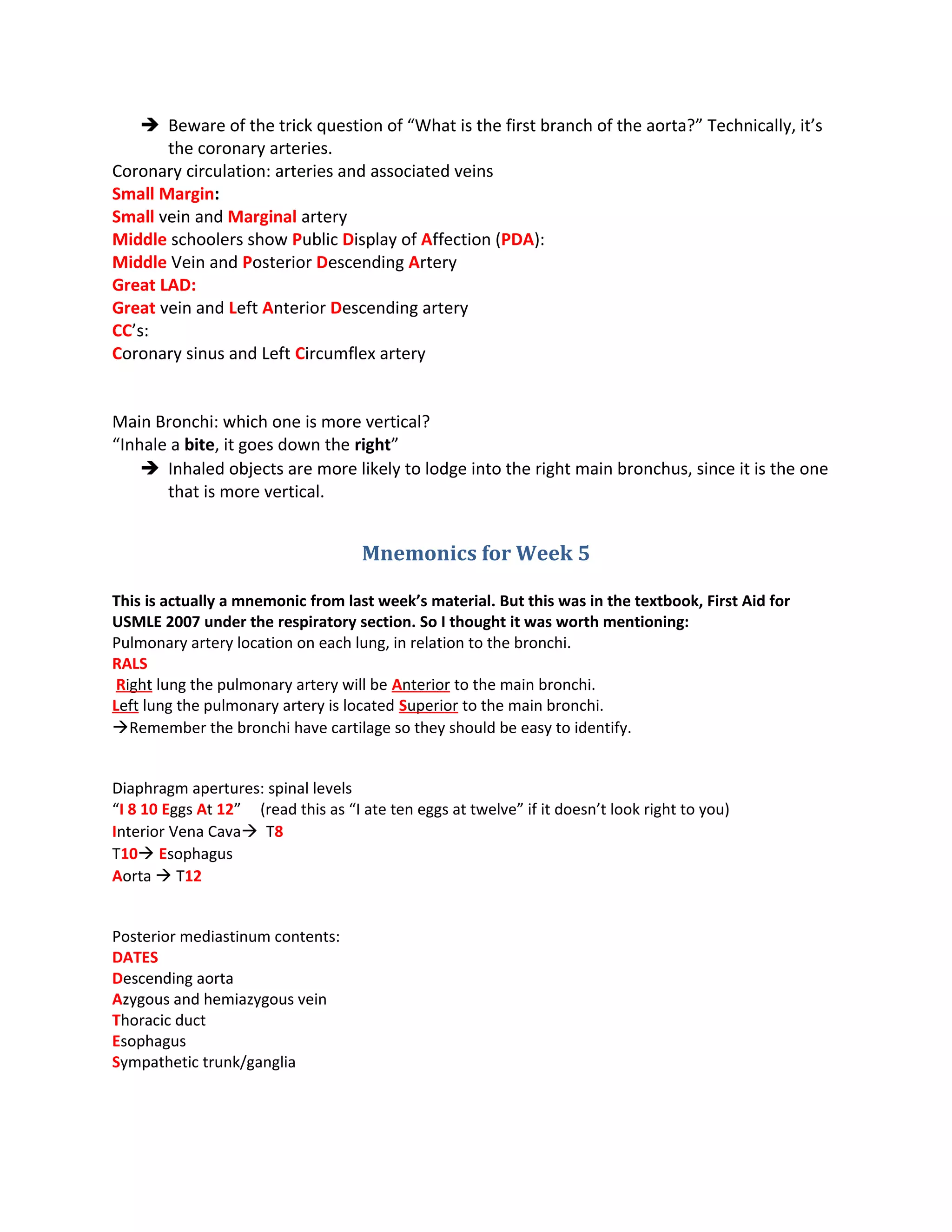 Mnemonics unit 2 | DOC