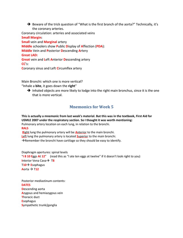 Mnemonics unit 2 | PDF