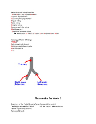 Mnemonics unit 2 | PDF