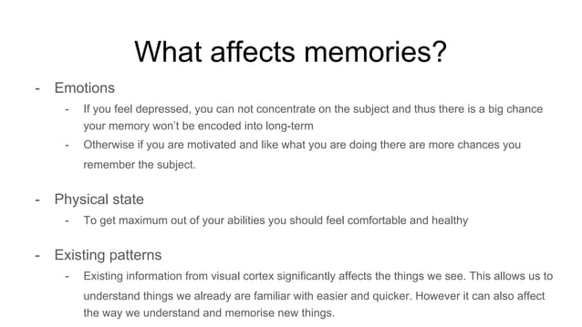 Mnemotechnics from neuroscience point of view | PPT | Free Download