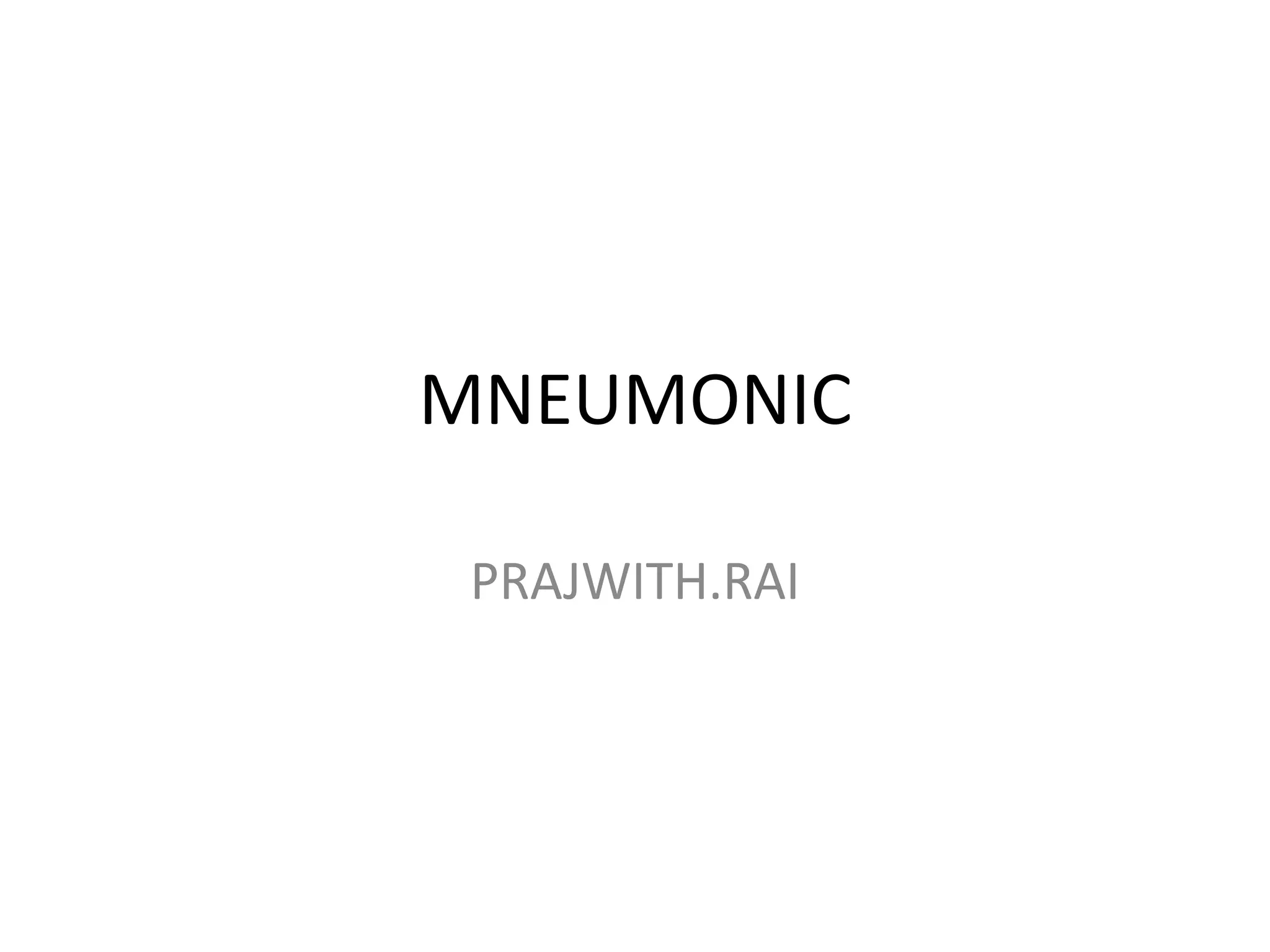 Mneumonic fmt (2) | PPT