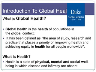 The Challenges of Global Health | PPTX