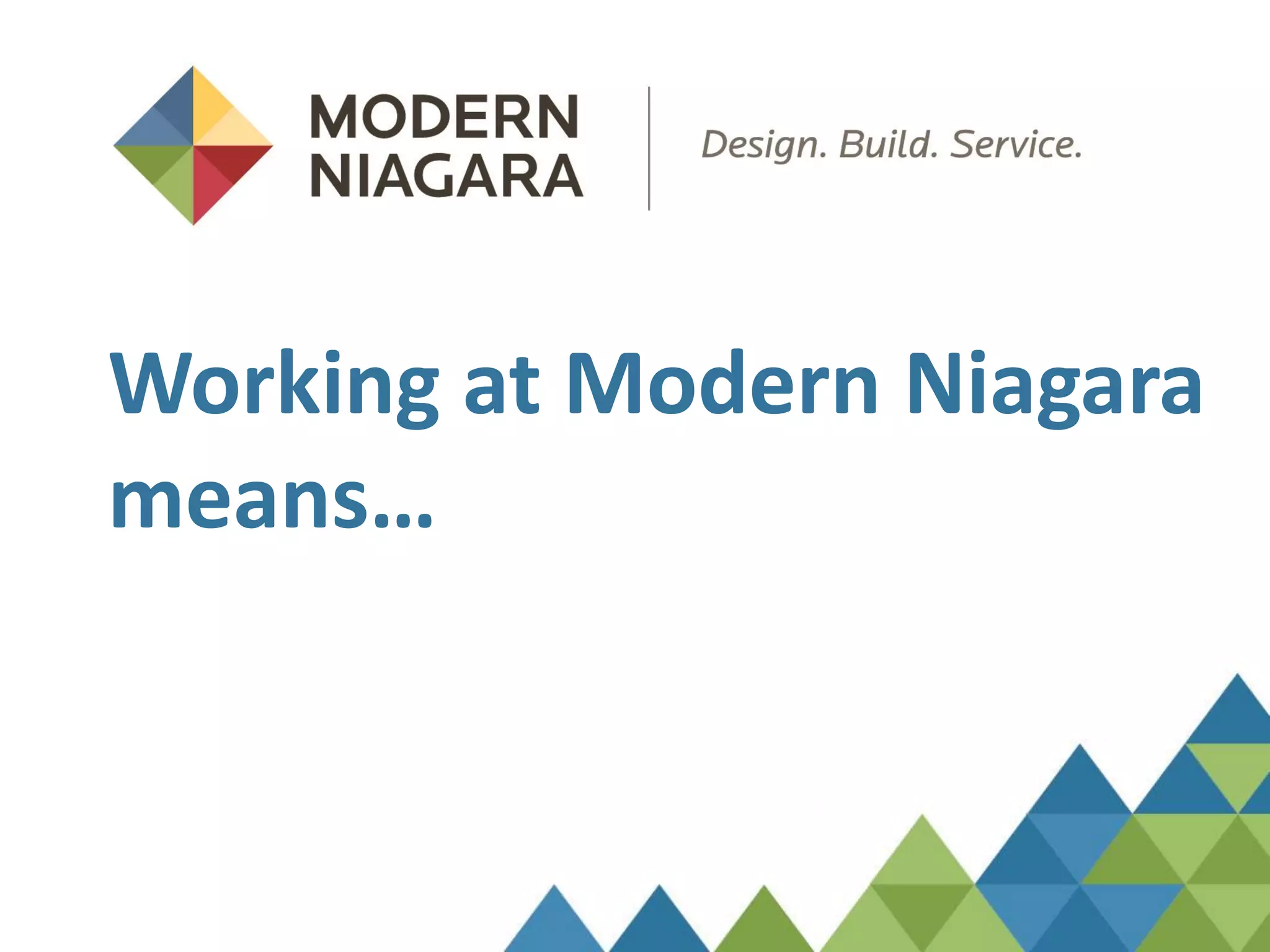 Working at Modern Niagara | PDF