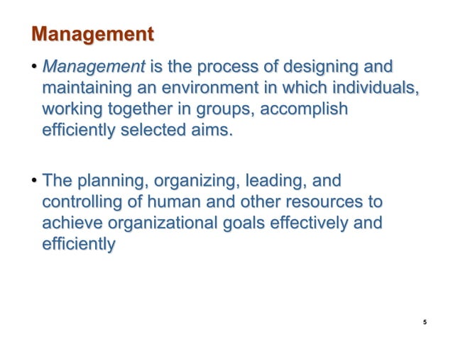 Introduction of management and organisation | PPT