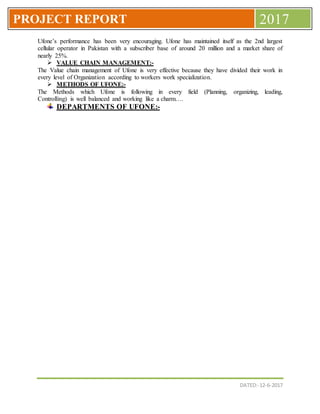 UFONE FINAL PROJECT | PDF