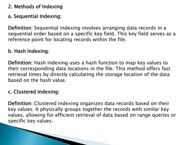 Mngt 21022office Management Lecture 7indexingandmethodsof