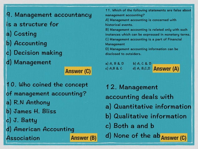 Management Accounting MCQS 1 by Dr Mamata Rathi | PPT