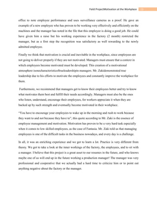 Motivation at the Workplace: The Inside working of the Fantasia Factory ...