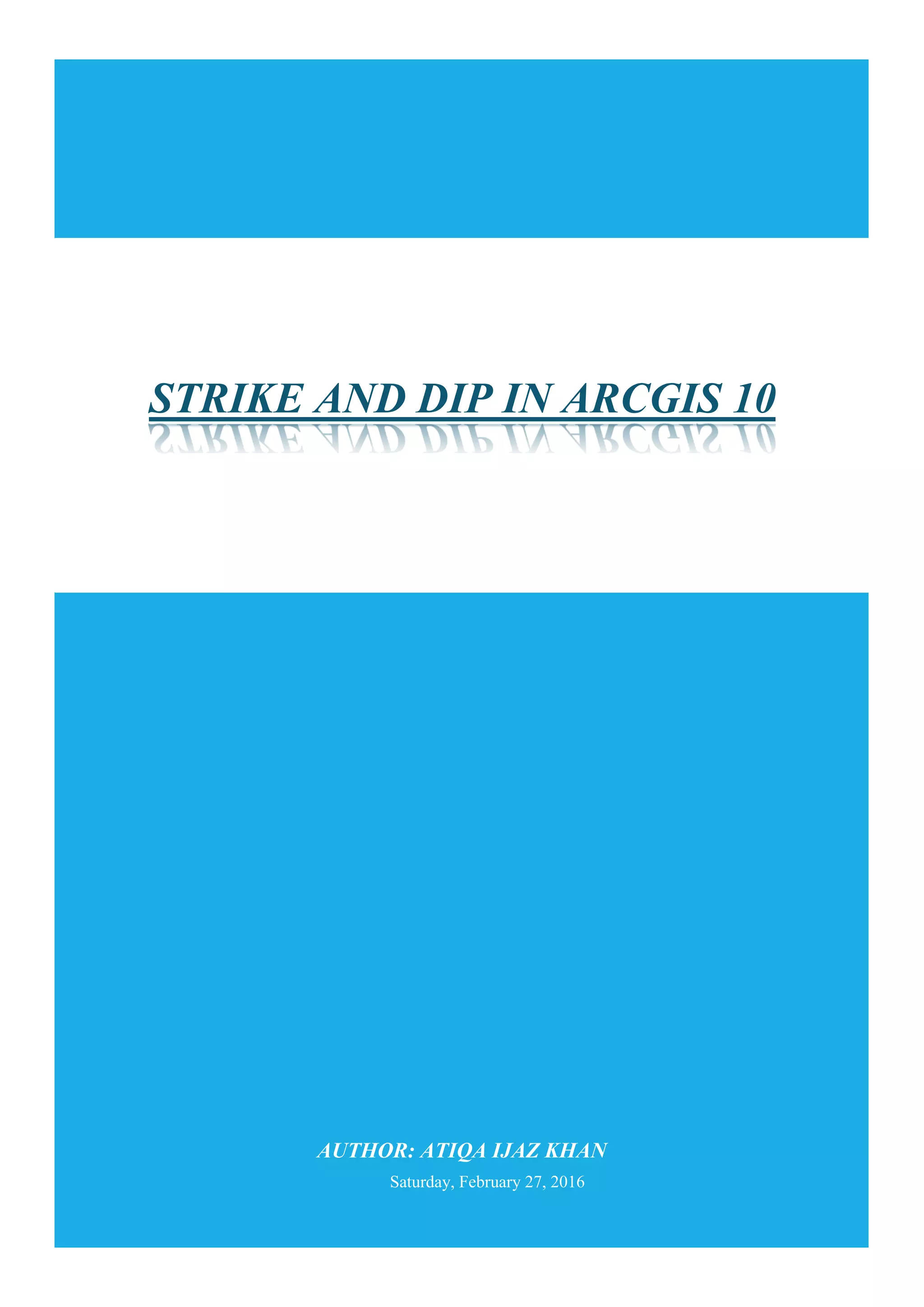 Strike and dip in ArcGIS | PDF