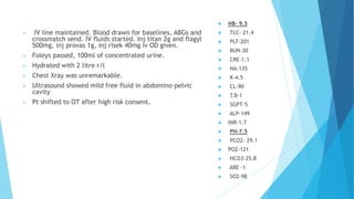 MORBIDITY AND MORTALITY CASES LAPROTOMY AND DOUBLE BARREL ILEOSTOMY SECONDARY TO SUSPECTED ...
