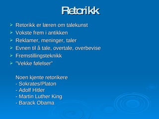 Retorikk | PPT
