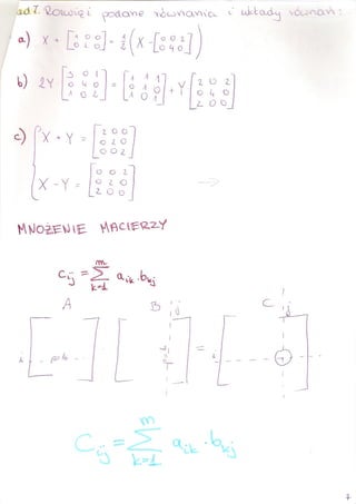 Algebra - mnożenie macierzy | PDF